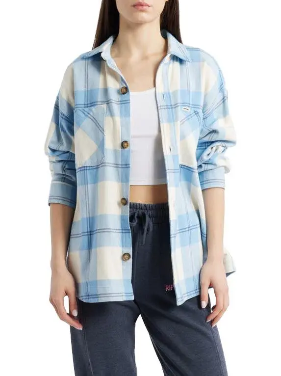 Rip Curl La Isla Plaid Flannel Button-up Shirt - Blue