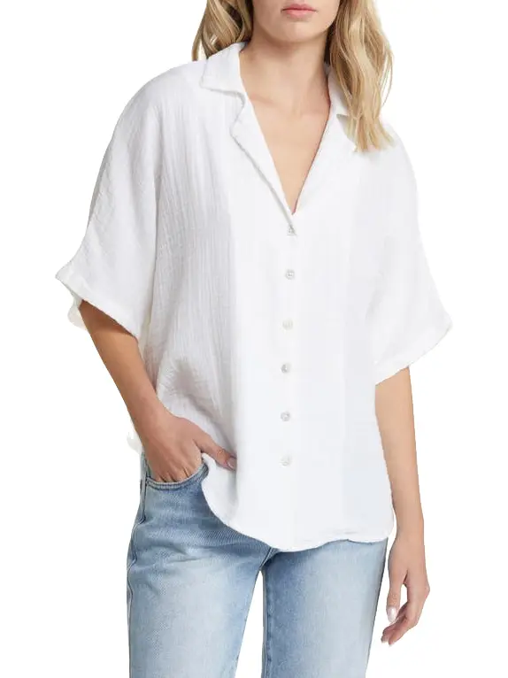 Rip Curl Premium Surf Cotton Gauze Button-up Shirt - White