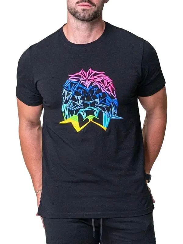 MACEOO Apos;s Neon Embroidered T-shirt - Black
