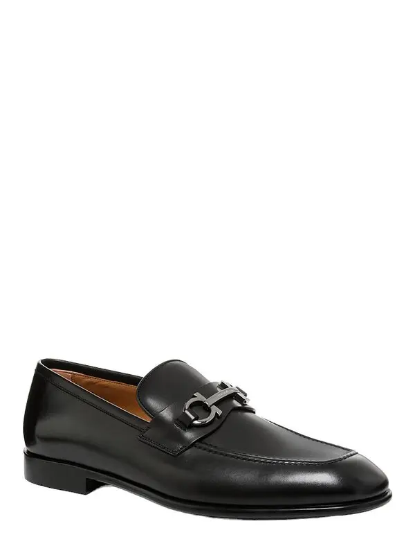 FERRAGAMO Foster Leather Loafers - Black