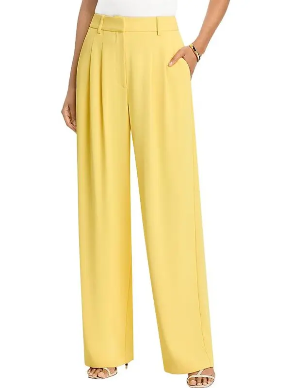 French Connection Tailored Wide Leg Trousers - Daisy Yellow