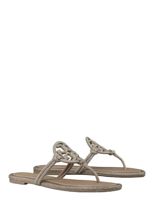 Tory Burch Miller Knotted Pavé Thong Sandal - Dark Clay