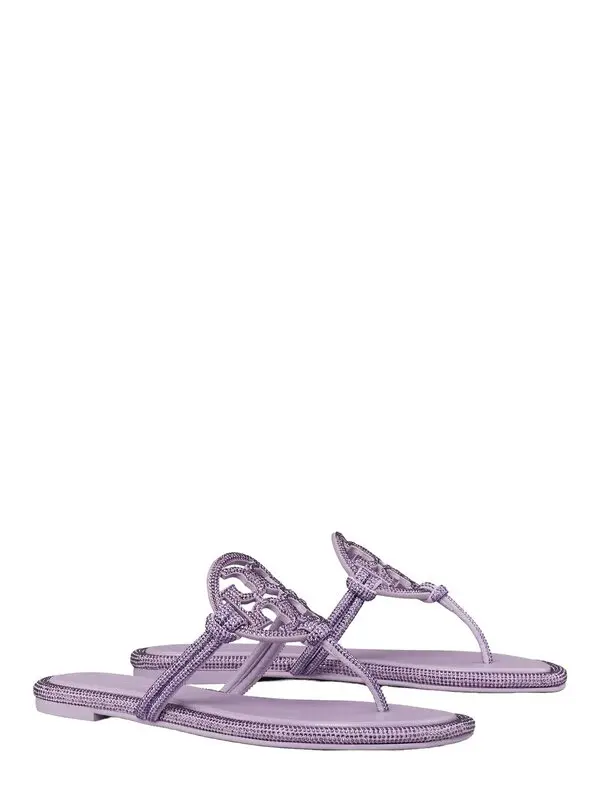 Tory Burch Miller Knotted Pavé Thong Sandal - Dark Lilac
