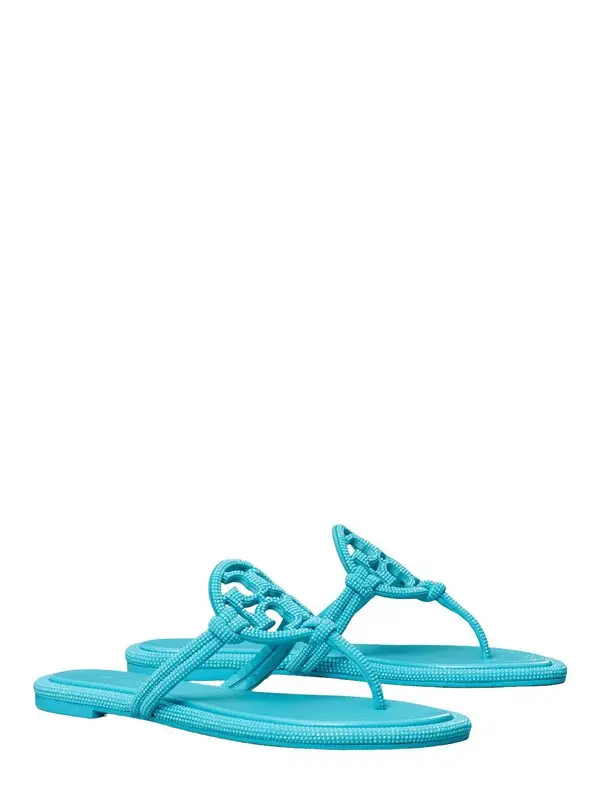 Tory Burch Miller Knotted Pavé Thong Sandal - Soft Turquoise