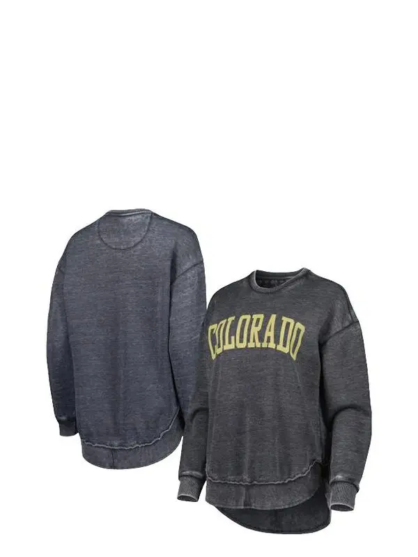 PRESSBOX Colorado Buffaloes Vintage Wash Crewneck Sweatshirt - Black