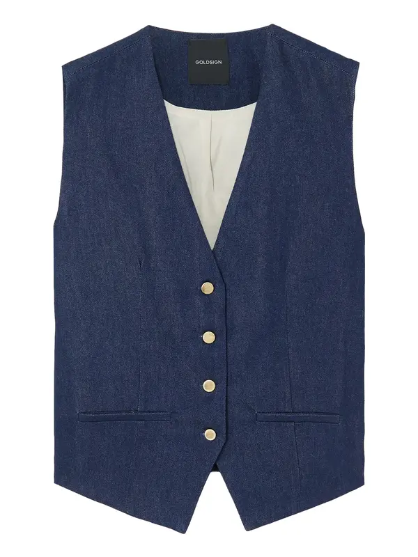GOLDSIGN The Wheatley Denim Vest - Blue