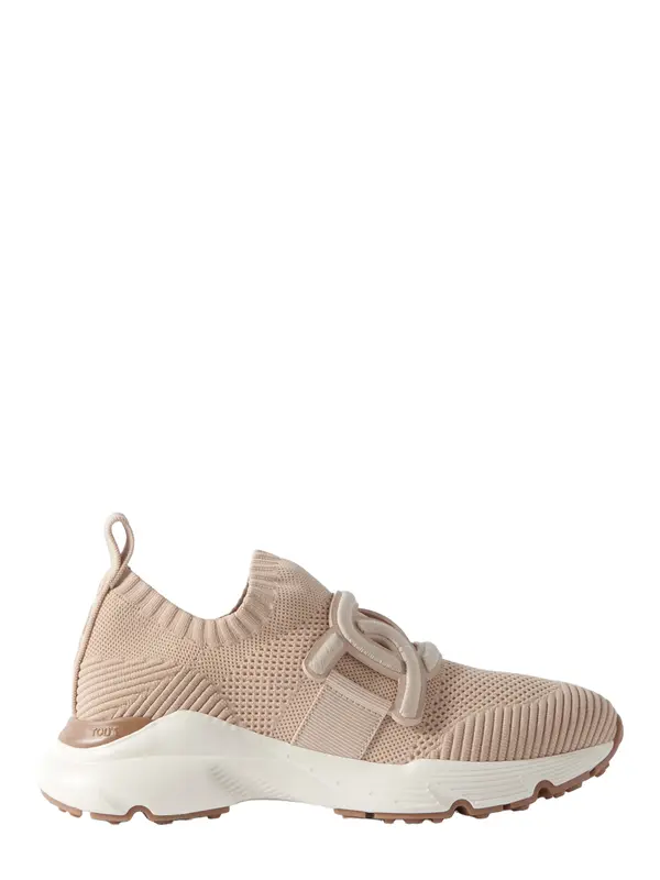 TOD'S Kate Rubber-trimmed Slip-on Sneakers - Neutrals