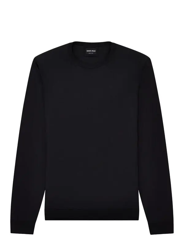 Giorgio Armani Long-sleeved Crew-neck Jumper - Black