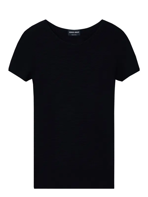 Giorgio Armani Links-stitch Viscose Jumper - Black