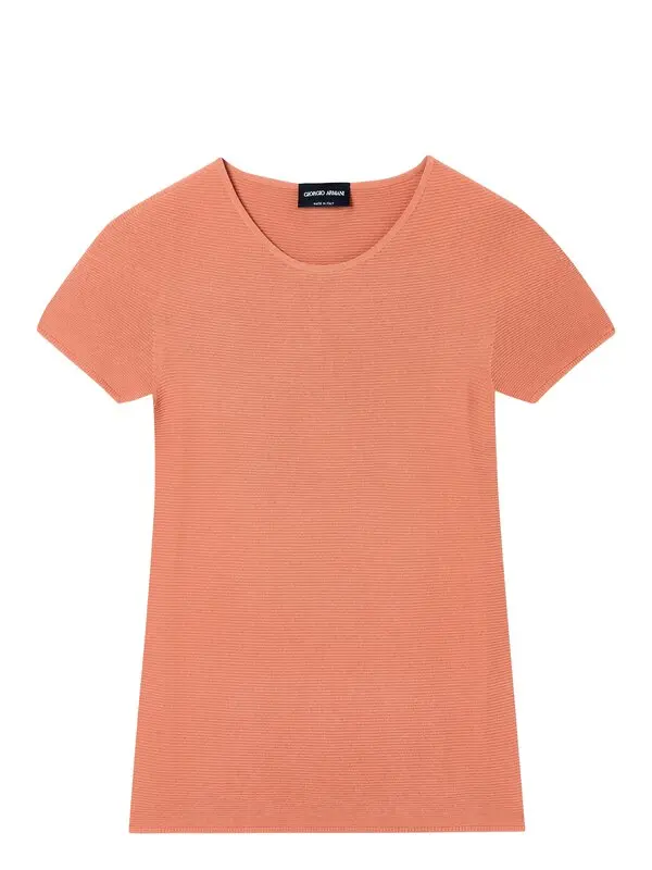 Giorgio Armani Links-stitch Viscose Jumper - Orange