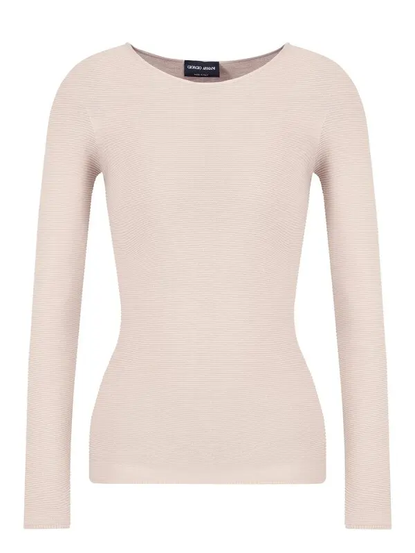 Giorgio Armani Links-stitch Viscose Jumper - Beige