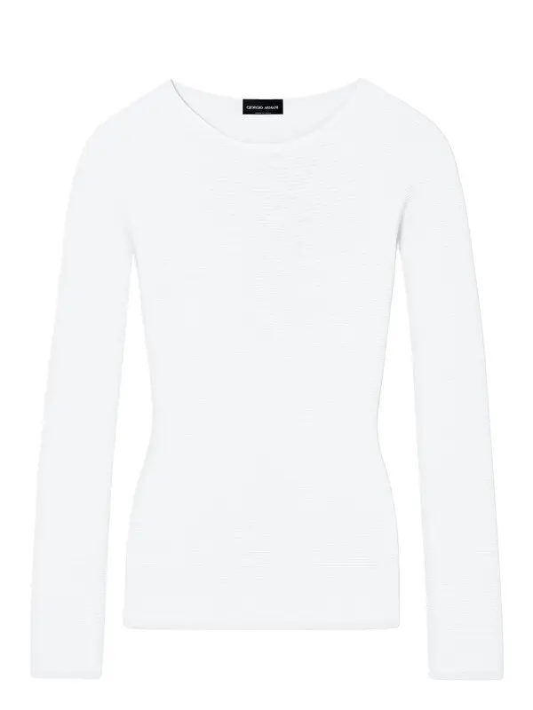 Giorgio Armani Links-stitch Viscose Jumper - White