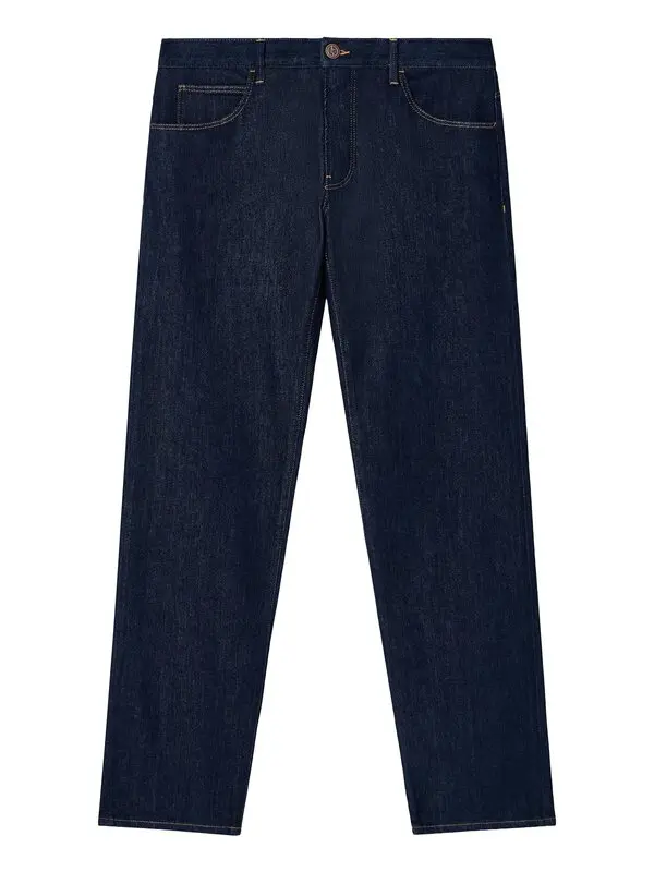 Giorgio Armani Five-pocket Stretch Cotton-denim Trousers - Blue