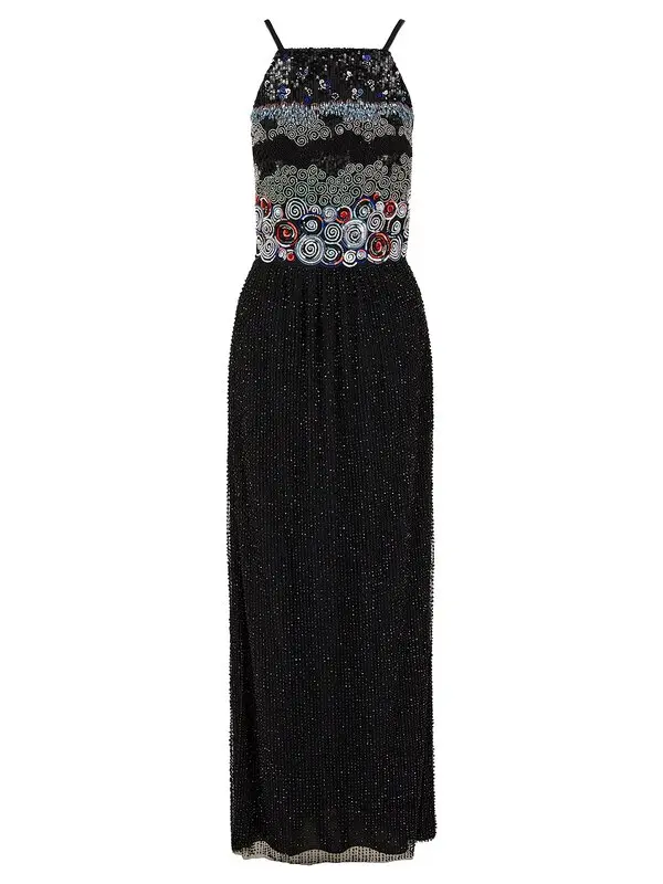 Giorgio Armani Embroidered Long Dress - Patterned