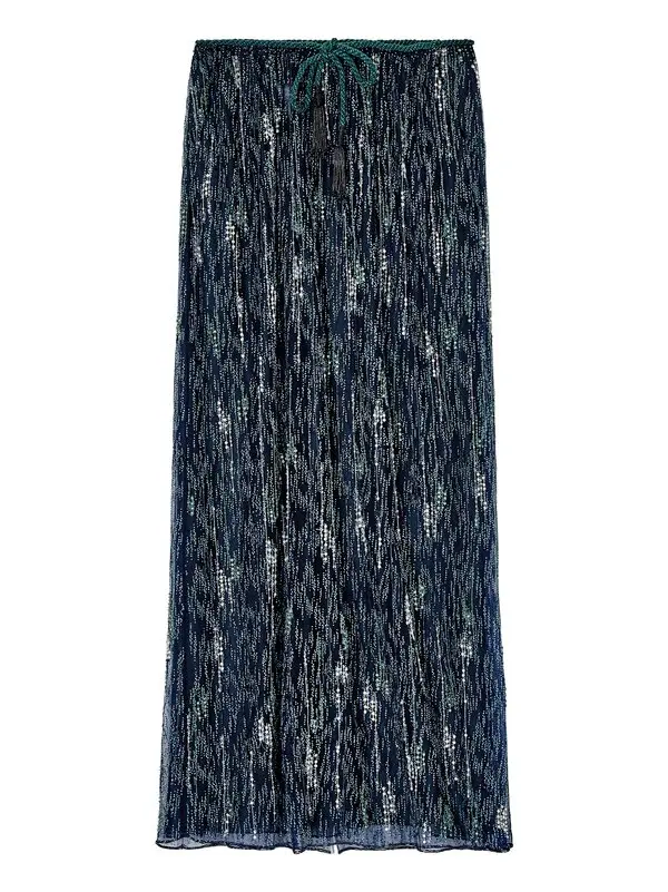 Giorgio Armani Embroidered Tulle Long Skirt - Patterned