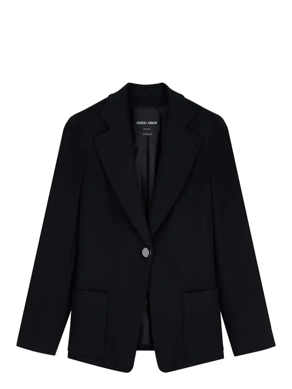 Giorgio Armani Single-breasted Virgin Wool And Cashmere Jacket - Black