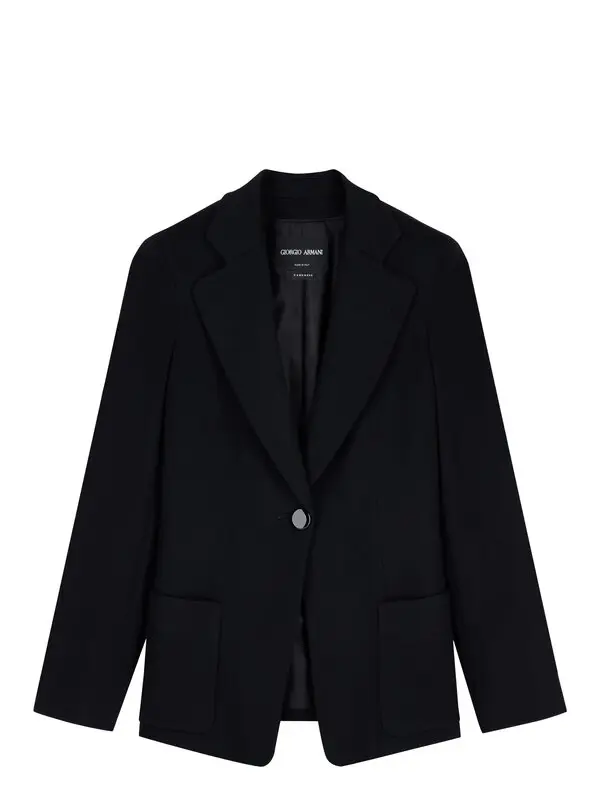 Giorgio Armani Single-breasted Virgin Wool And Cashmere Jacket - Black