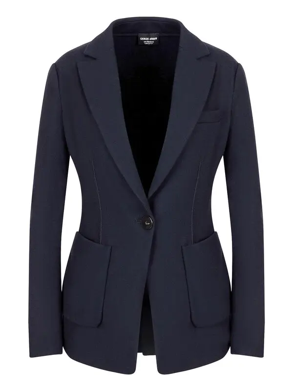 Giorgio Armani Single-breasted Cashmere Jacket - Navy Blue
