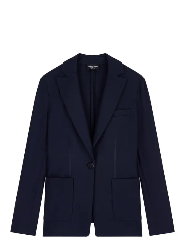 Giorgio Armani Single-breasted Cashmere Jacket - Navy Blue