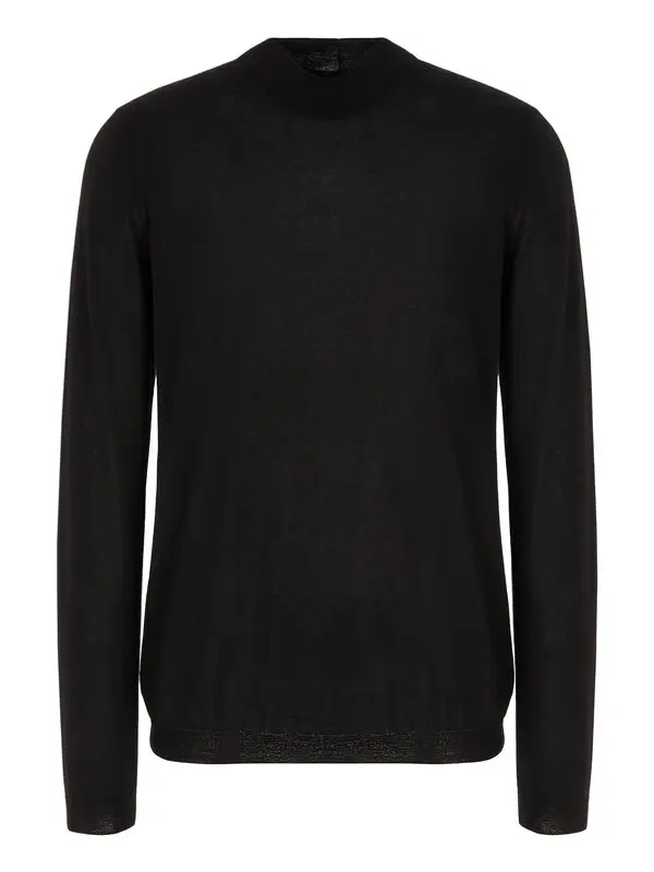 Giorgio Armani Icon Cashmere Mock-neck Jumper - Black
