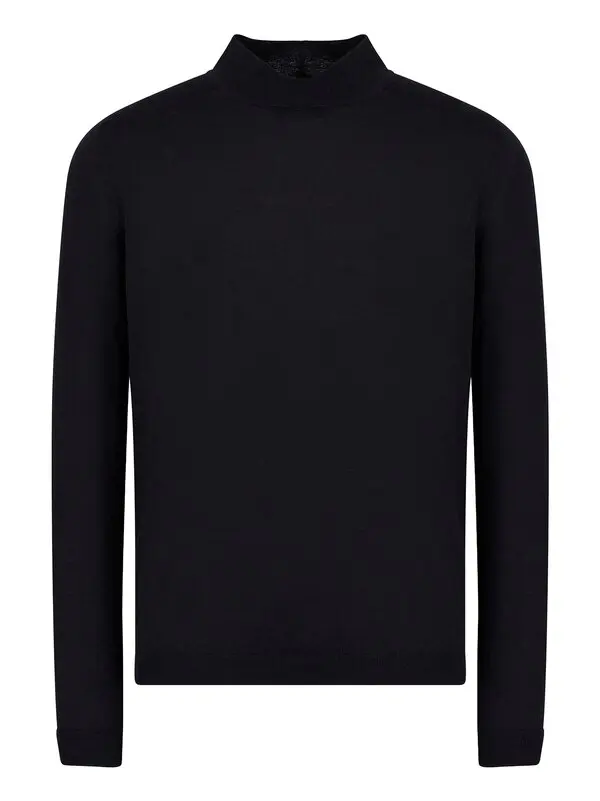 Giorgio Armani Icon Cashmere Mock-neck Jumper - Navy Blue