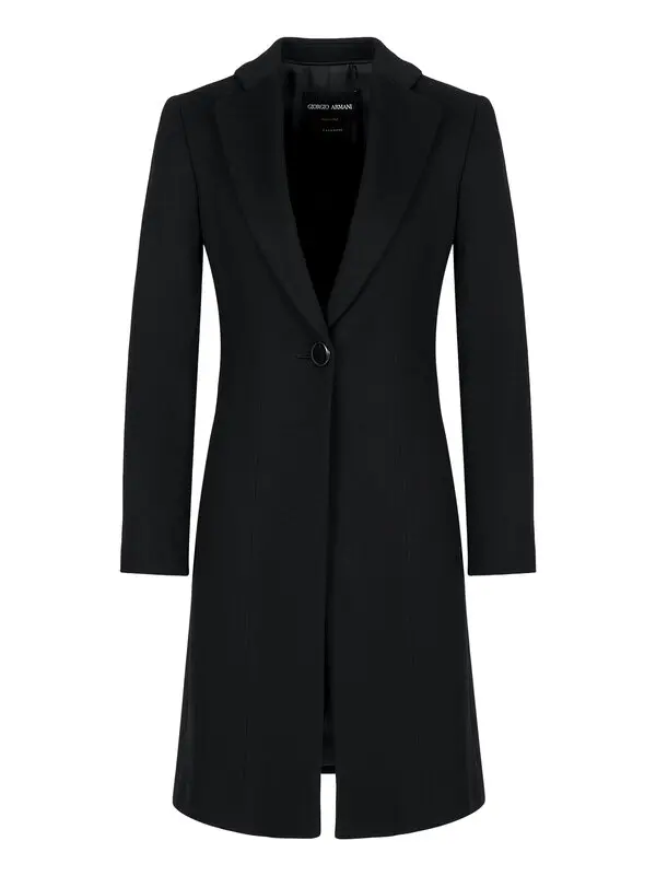 Giorgio Armani Pure Cashmere Single-breasted Coat - Black
