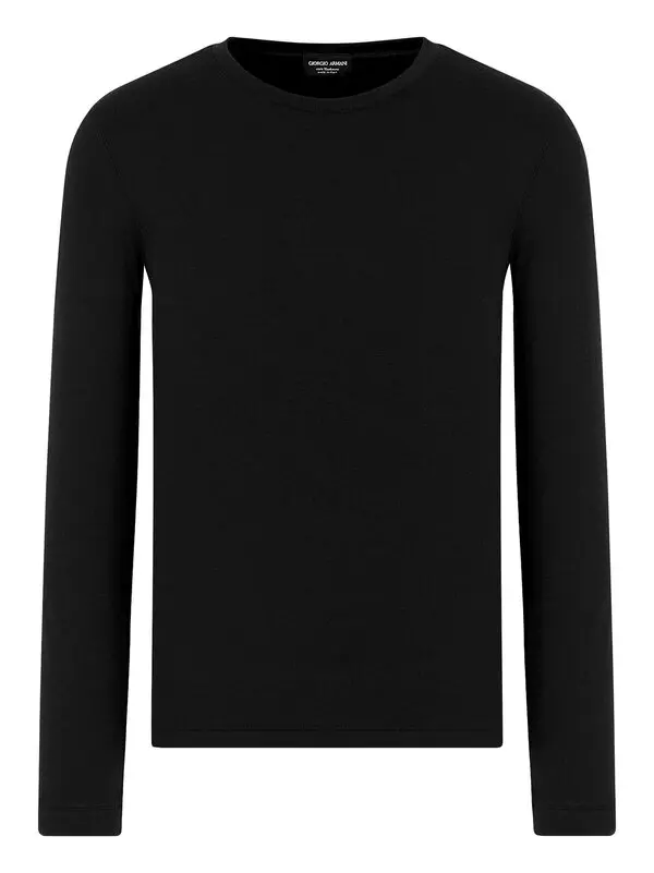 Giorgio Armani Icon Cashmere Interlock Jumper - Black