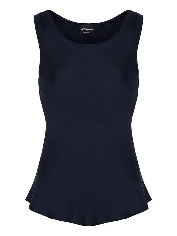 Giorgio Armani Pure Silk Top - Navy_blue