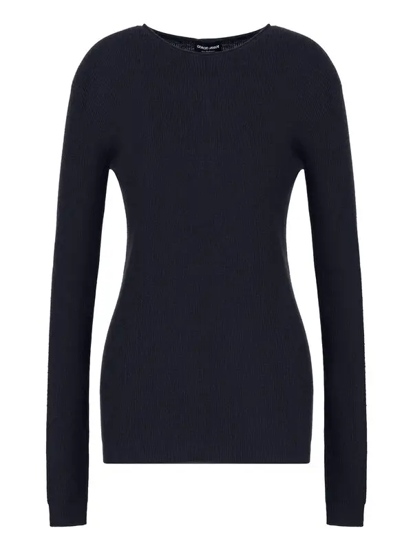 Giorgio Armani Cashmere Crew-neck Jumper - Navy Blue