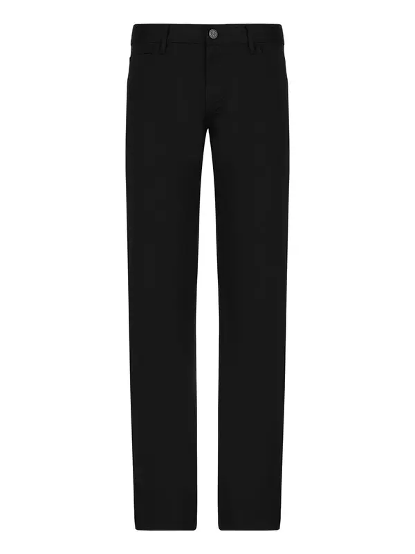 Giorgio Armani Regular-fit, Five-pocket Trousers In Stretch Cotton - Black