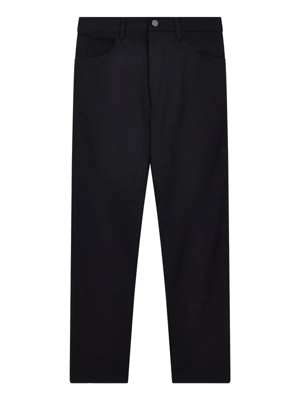 Giorgio Armani Regular-fit, Five-pocket Trousers In Stretch Cotton - Black