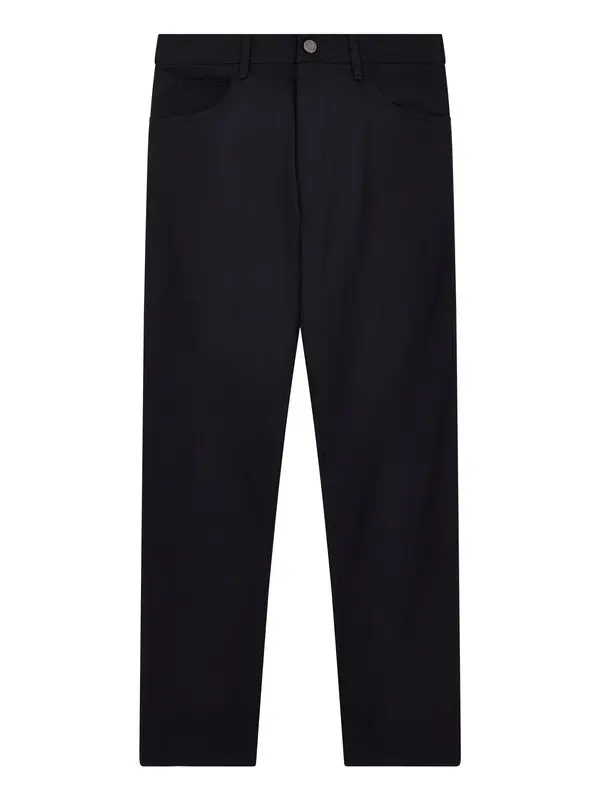 Giorgio Armani Regular-fit, Five-pocket Trousers In Stretch Cotton - Black