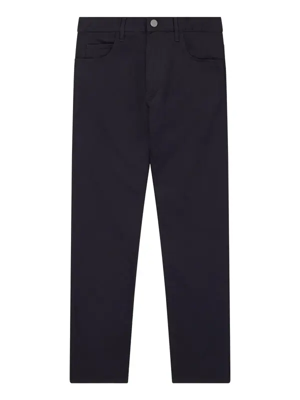 Giorgio Armani Regular-fit, Five-pocket Trousers In Stretch Cotton - Navy Blue