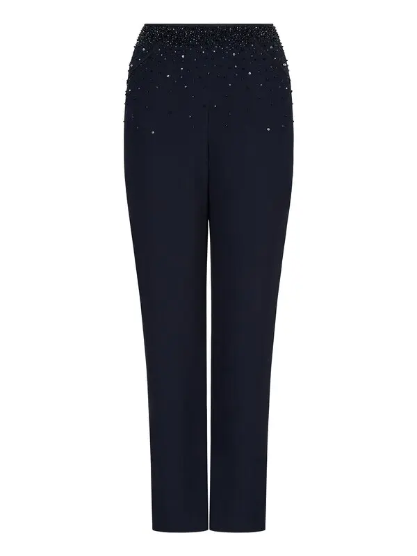 Giorgio Armani Embroidered Cady Trousers - Patterned