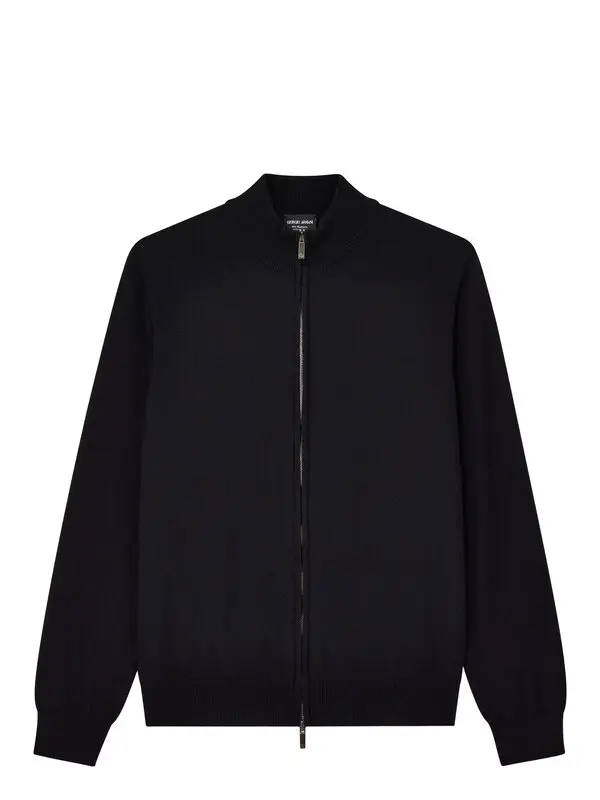Giorgio Armani Cashmere Zip-up Cardigan - Black