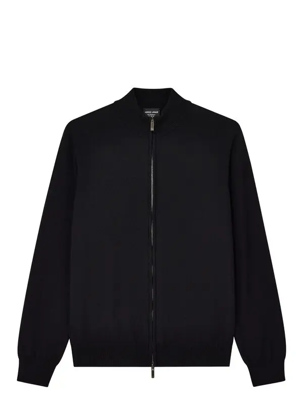 Giorgio Armani Cashmere Zip-up Cardigan - Black