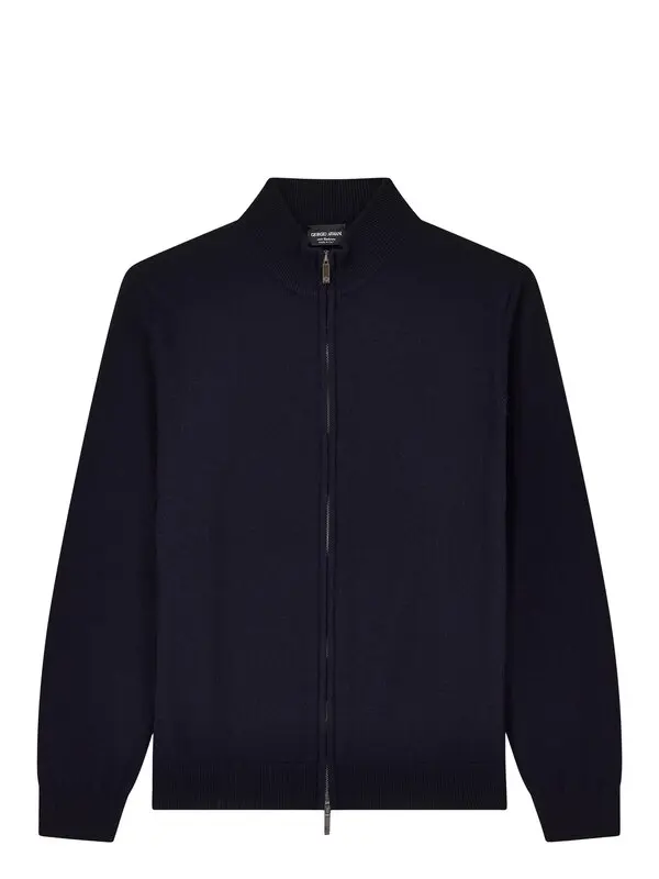 Giorgio Armani Cashmere Zip-up Cardigan - Blue