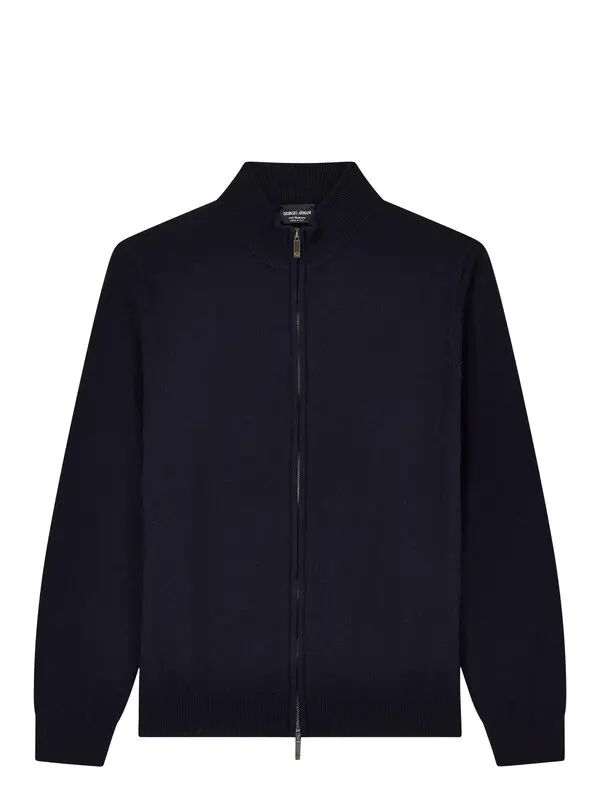 Giorgio Armani Cashmere Zip-up Cardigan - Blue
