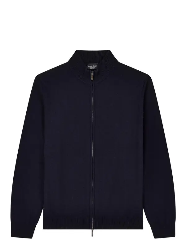 Giorgio Armani Cashmere Zip-up Cardigan - Blue