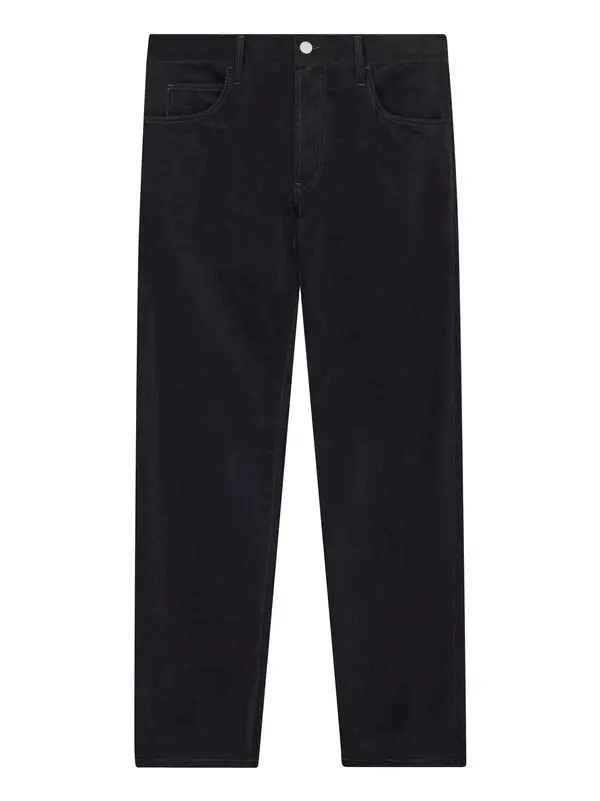 Giorgio Armani Regular-fit Trousers In Ribbed Cotton And Cashmere - Black