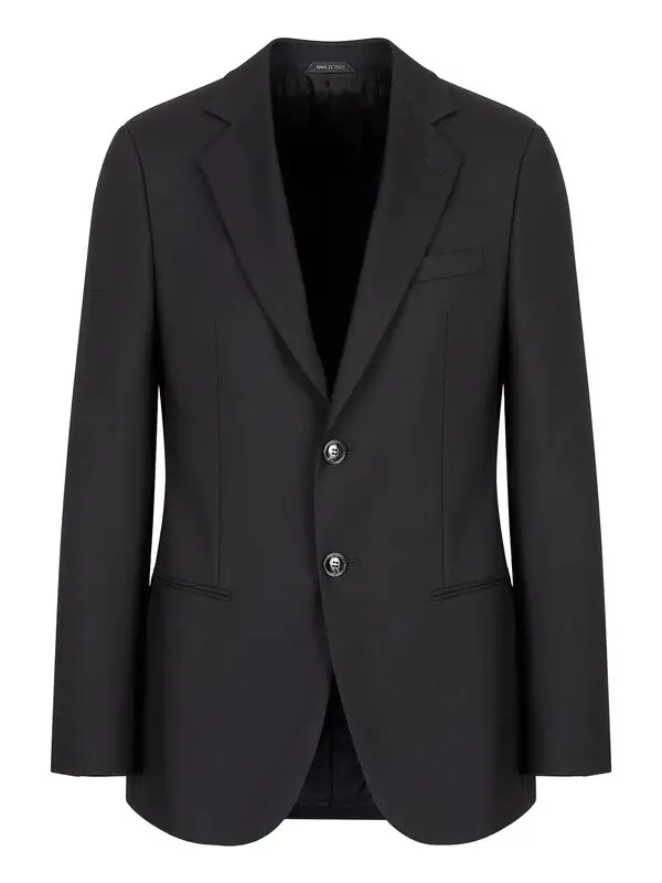 Giorgio Armani George Line Single-breasted Jacket In Cashmere - Black