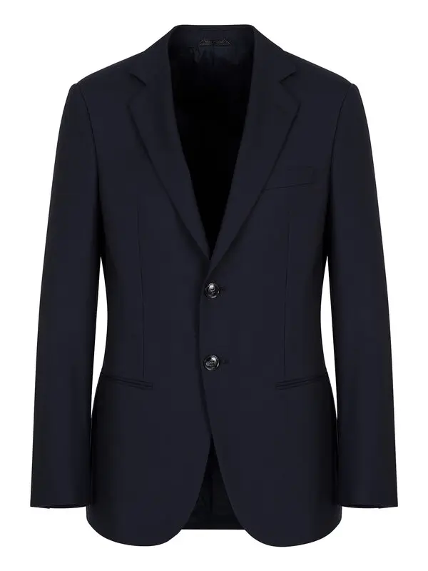 Giorgio Armani George Line Single-breasted Jacket In Cashmere - Navy_blue