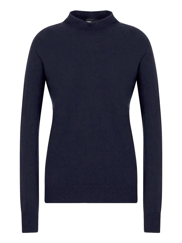 Giorgio Armani Pure Cashmere Mock-neck Jumper - Navy Blue