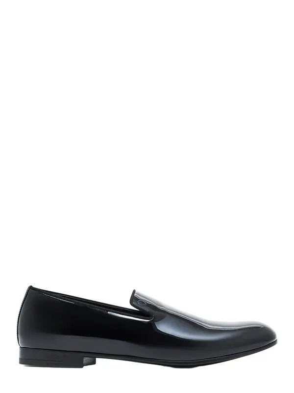 Giorgio Armani Patent Leather Loafers - Black