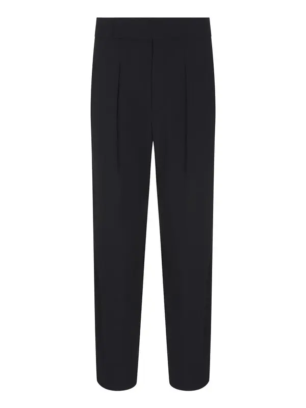 Giorgio Armani Pleated Wool Crêpe Trousers - Navy Blue