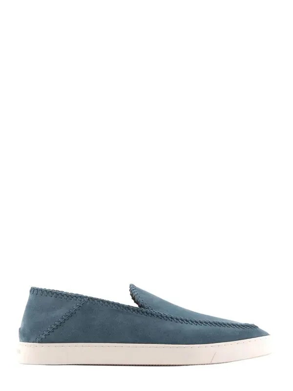 Giorgio Armani Galleria 3 Suede Slip-ons - Light Blue