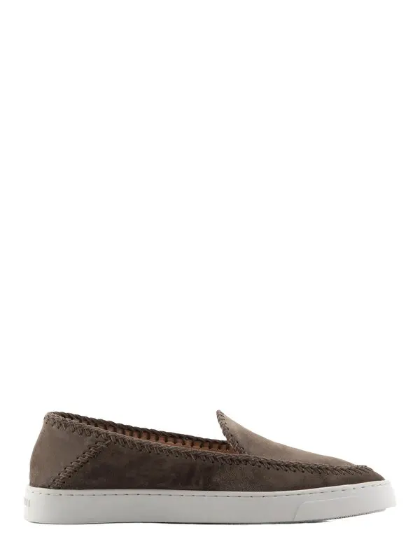 Giorgio Armani Galleria 3 Suede Slip-ons - Brown