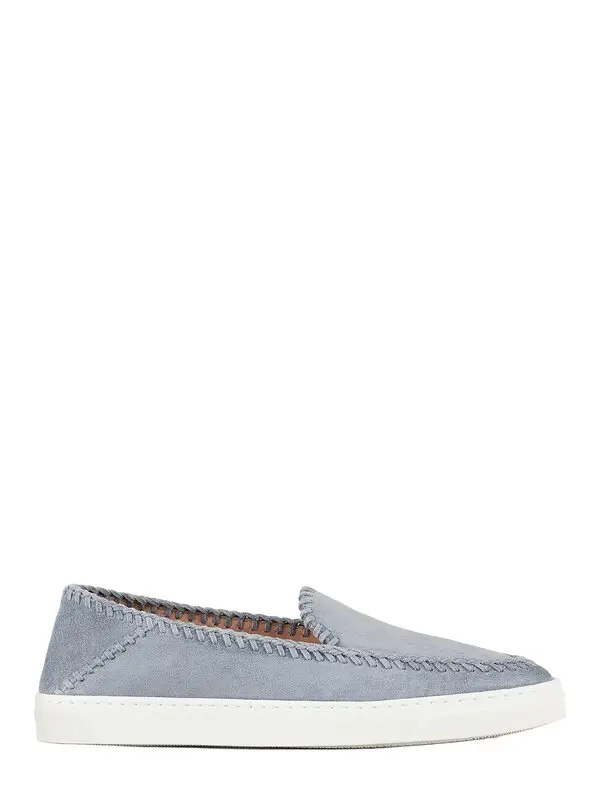 Giorgio Armani Galleria 3 Suede Slip-ons - Light Blue