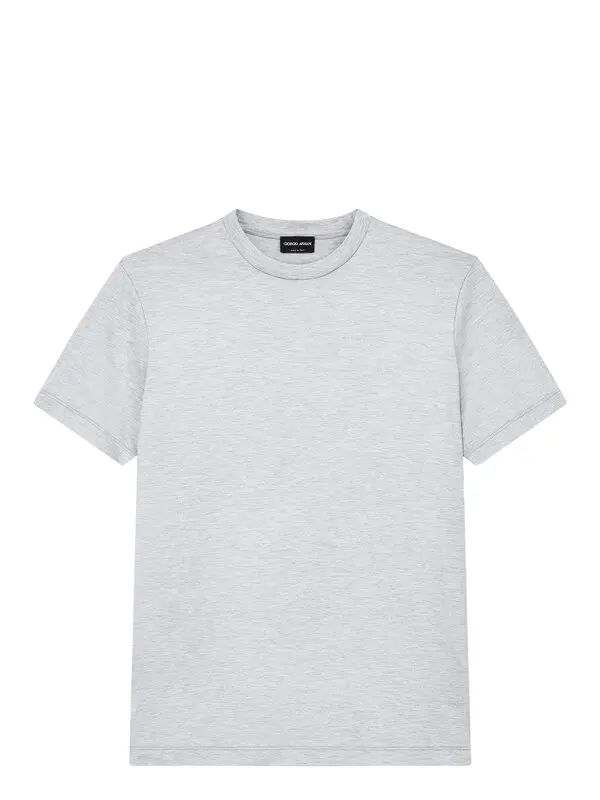 Giorgio Armani Plain-knit Jersey T-shirt In A Silk-and-cotton Blend - Grey