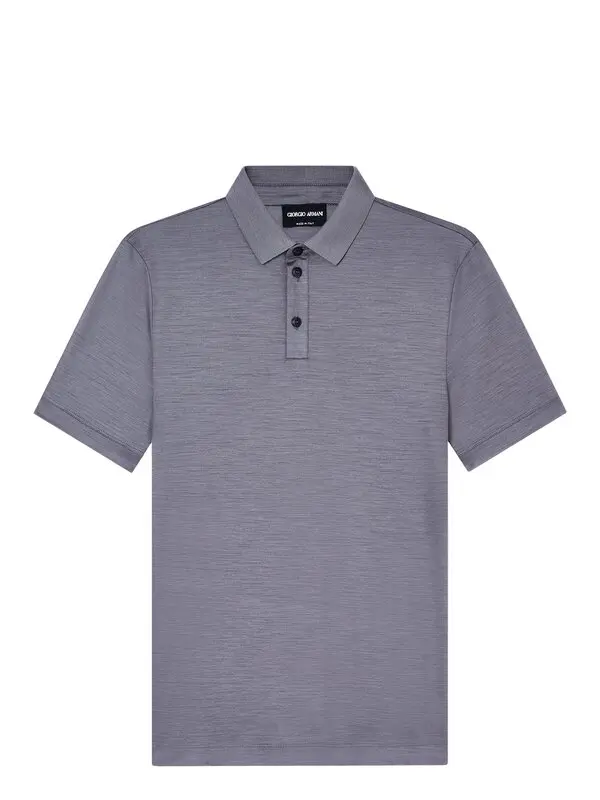 Giorgio Armani Pure Virgin-wool Piqué Polo Shirt - Grey